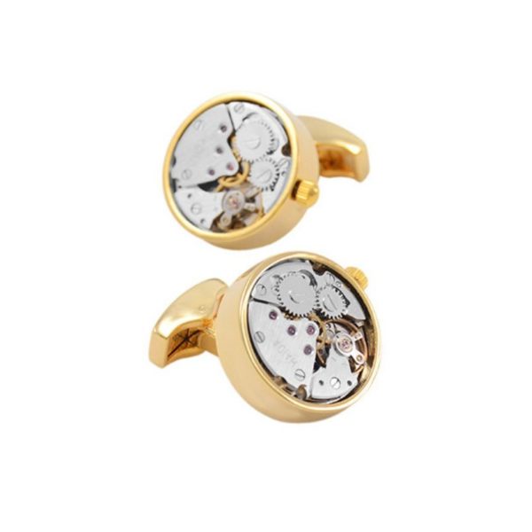 Gold Watch Cuff Links